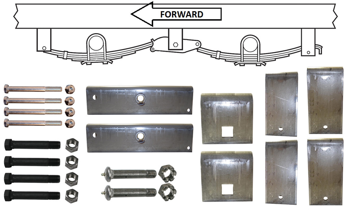 2" Slipper Spring Tandem Axle Hanger Kit 32EQ | Equalizers | TrailerParts