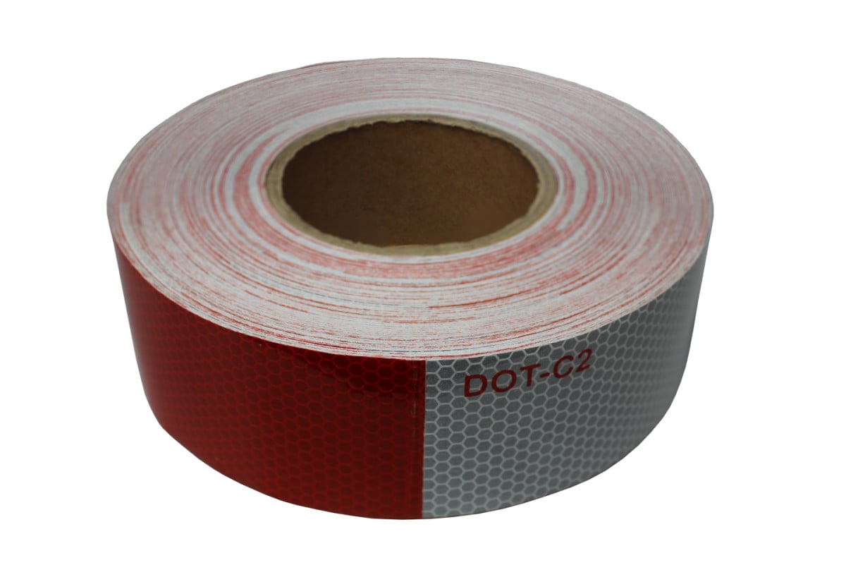 Alternating 2" x 150' Red and White Reflective Tape - Accessories ...