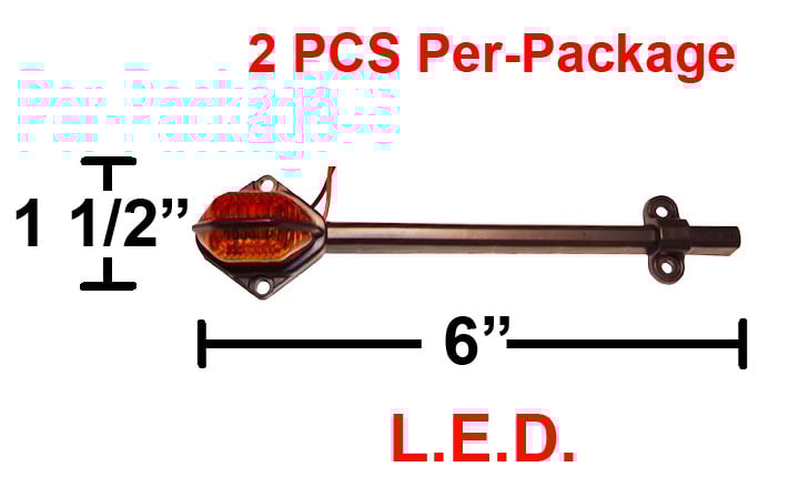 LED Dual Red/Amber - Fender Lights - One Pair (Lens is Reversible to ...