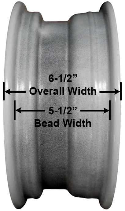 14" x 5 1/2" Wide Painted Trailer Rim with 5 Lugs on 4 1/2" Bolt Circle ...