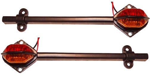 LED Dual Red/Amber - Fender Lights - One Pair (Lens is Reversible to ...