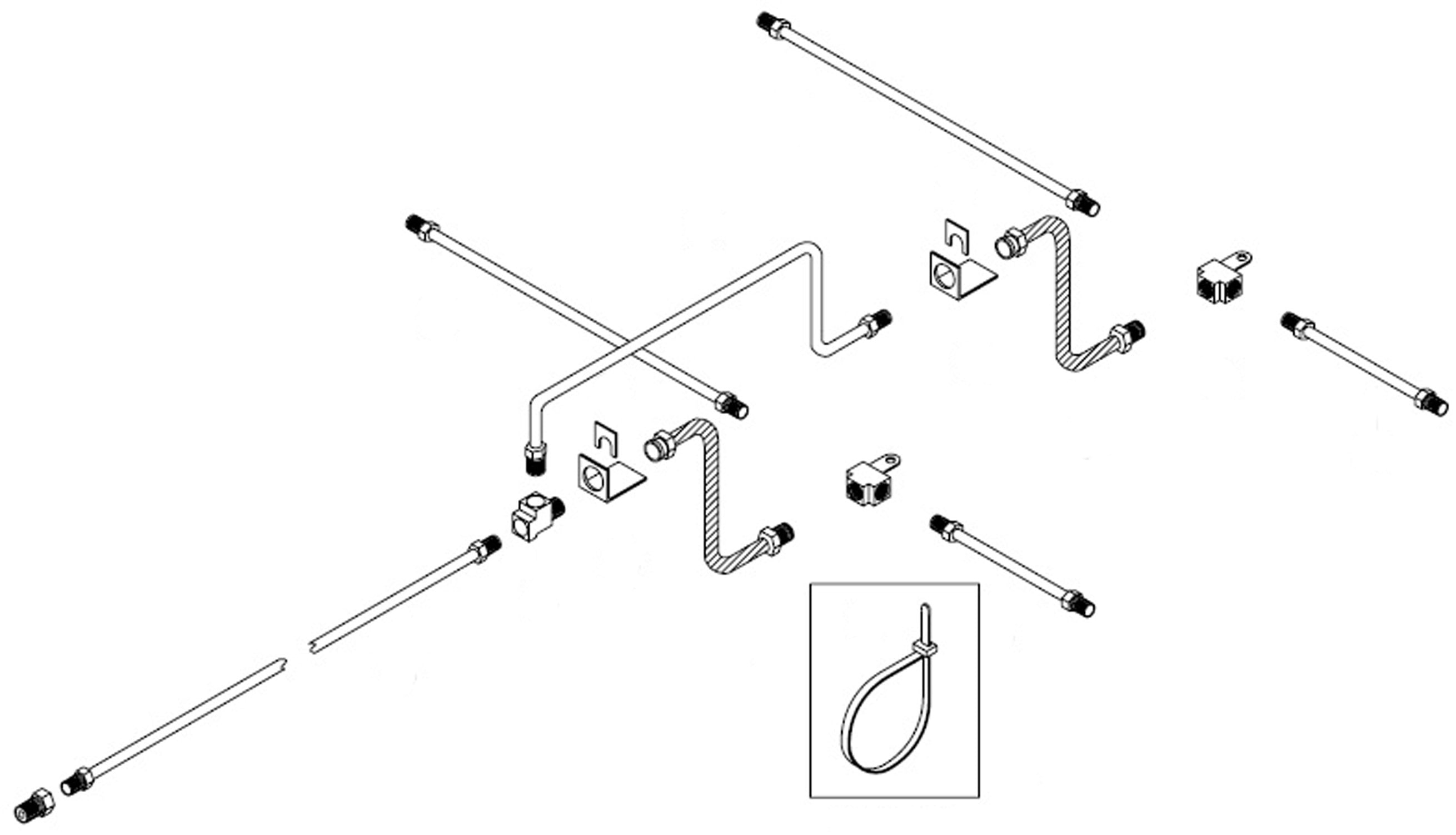 Tandem Axle Brake Line Kit with 20' Metal Line - For Drum Brakes ...