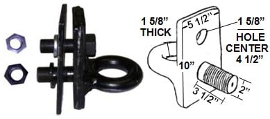 Pintle Eye 3" ID with 2" x 3 1/2" Bolt - Lunette Eye - Products