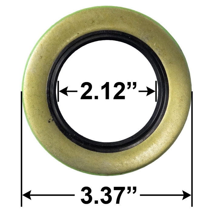Double Lip Grease Seal - 2.12" I.D. - 3.37" O.D. Markings: 21333, 21352 ...