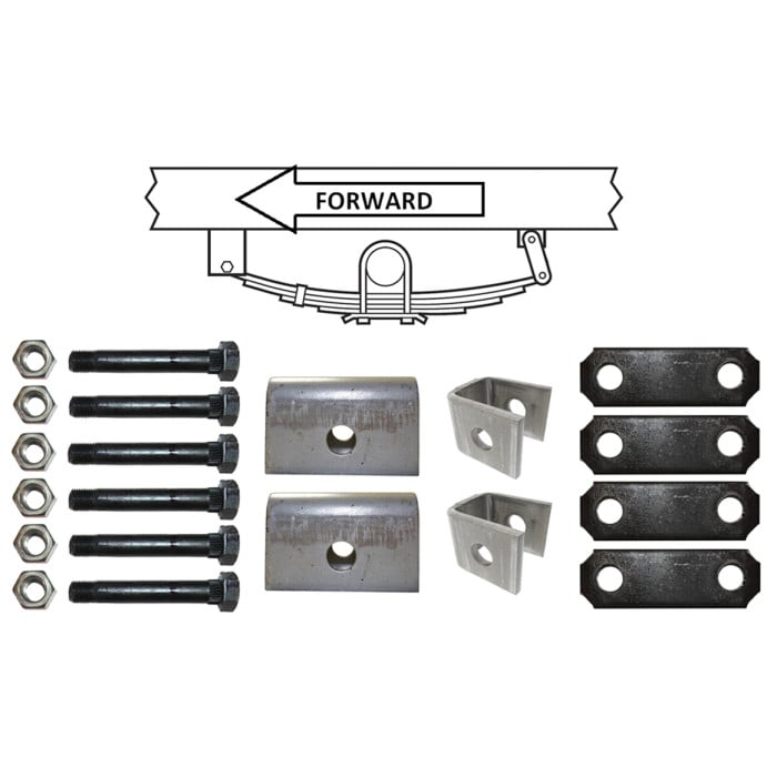 Double Eye Single Axle Hanger Kit for 1 3/4" Springs