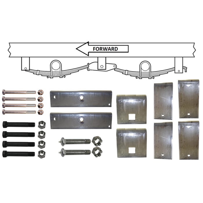 Slipper Spring Tandem Axle Hanger Kit for 2” Springs