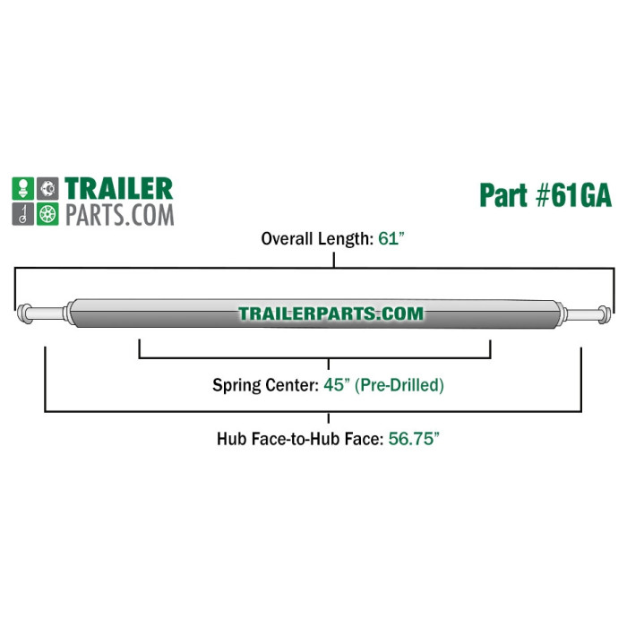 Galvanized 1.5" Square Trailer Axle