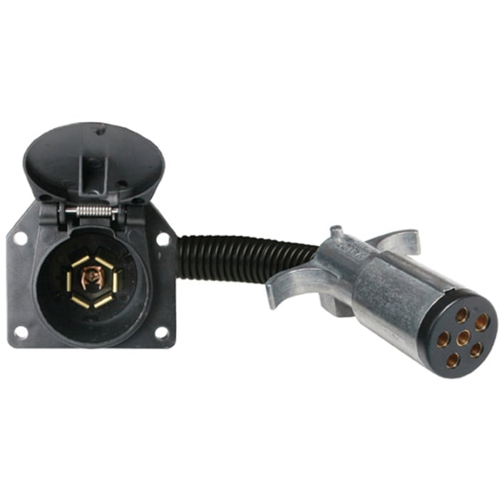 6 Way Round Pin to 7 Way Flat Pin Adapter