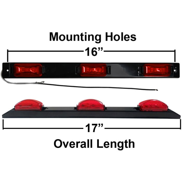 Buyers Product 5621719 - LED 3 Bar Marker Light - Red