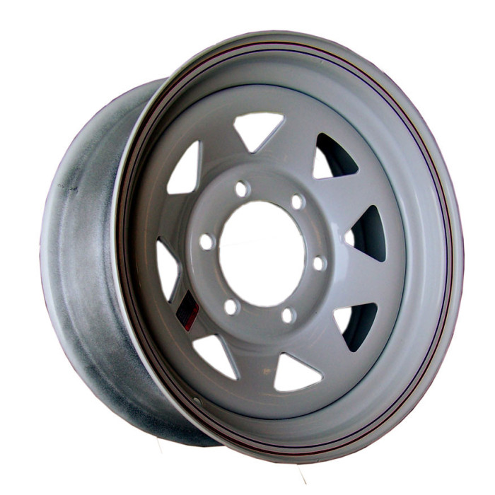 15" x 6" Trailer Wheel Rim - 6 on 5 1/2" - White