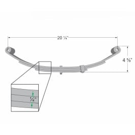 20 1/4" Double Eye Leaf Spring - 3 Leaves