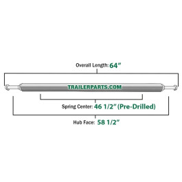 Trailer Axle - 1 1/2" Square - Galvanized